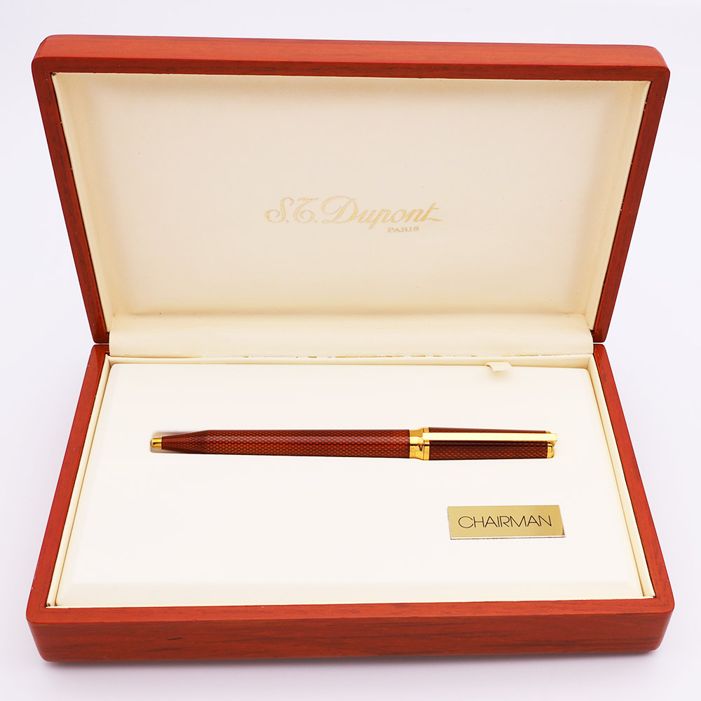 S T Dupont Montparnasse Chairman Ballpoint Pen - Honeycomb Amber Lacque de Chine (Near Mint in ...